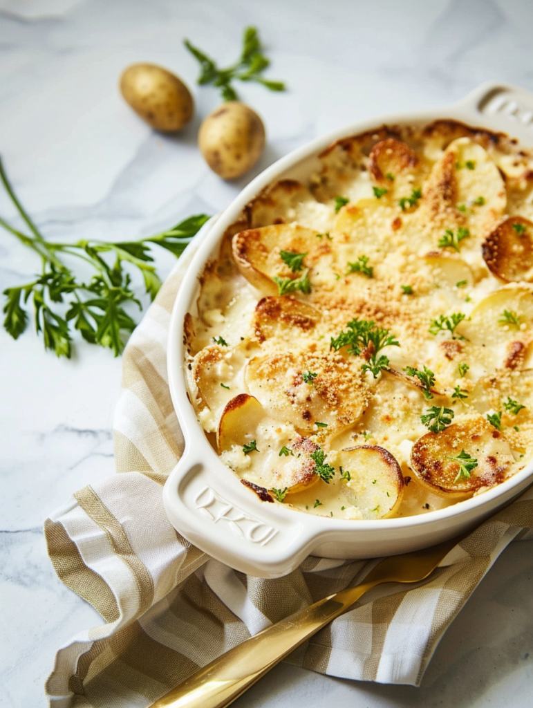 The Best Potatoes and Cottage Cheese Au Gratin