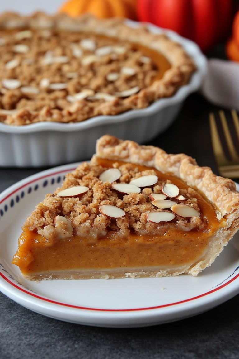 Flavored Pumpkin Pie with Crumb Topping