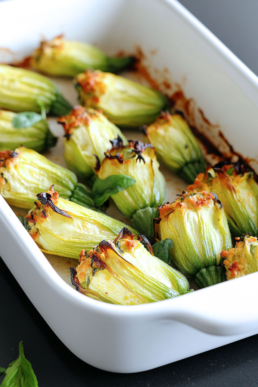 Delicious Baked Zucchini Flowers