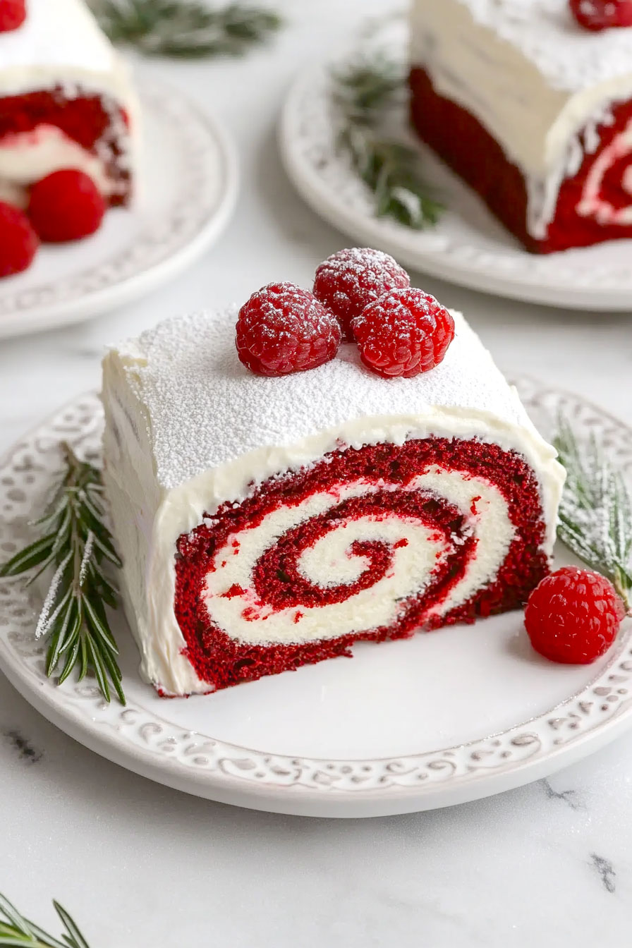 Easy Red Velvet Yule Log Cake Recipe