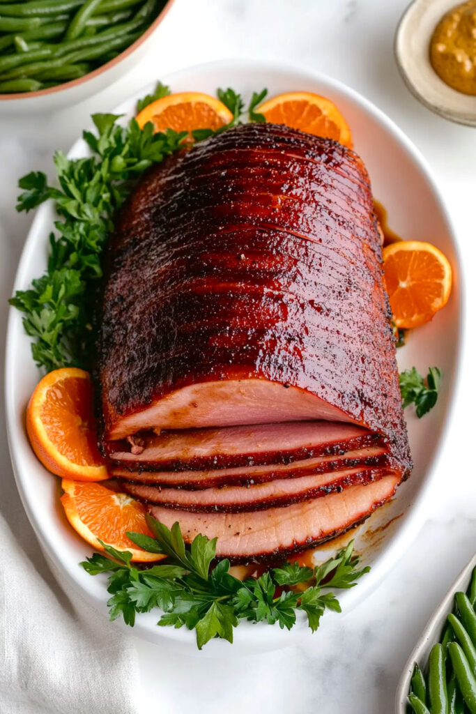 Delicious Spiced Cider Glazed Ham