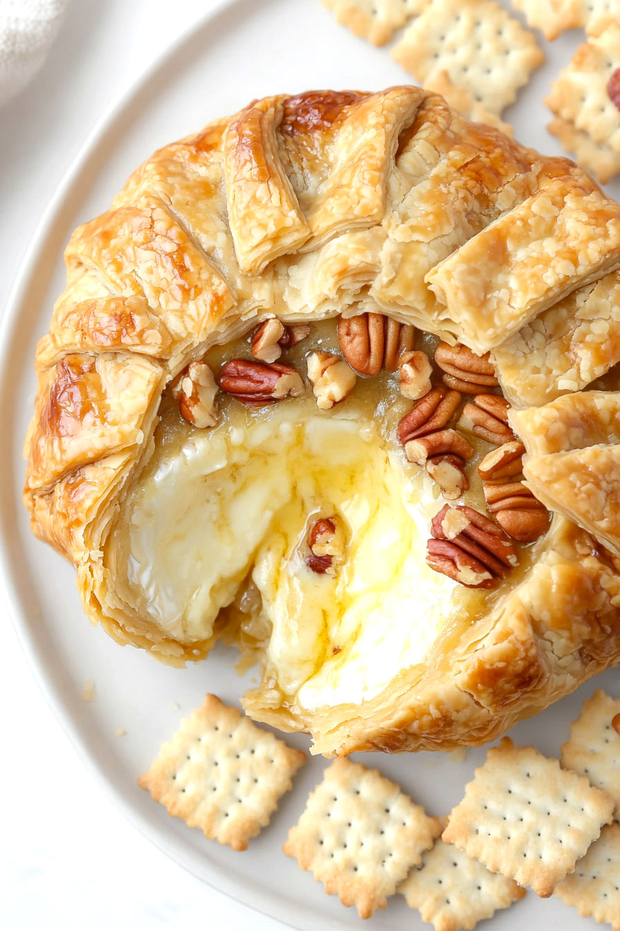 Warm Baked Brie in Pie Crust