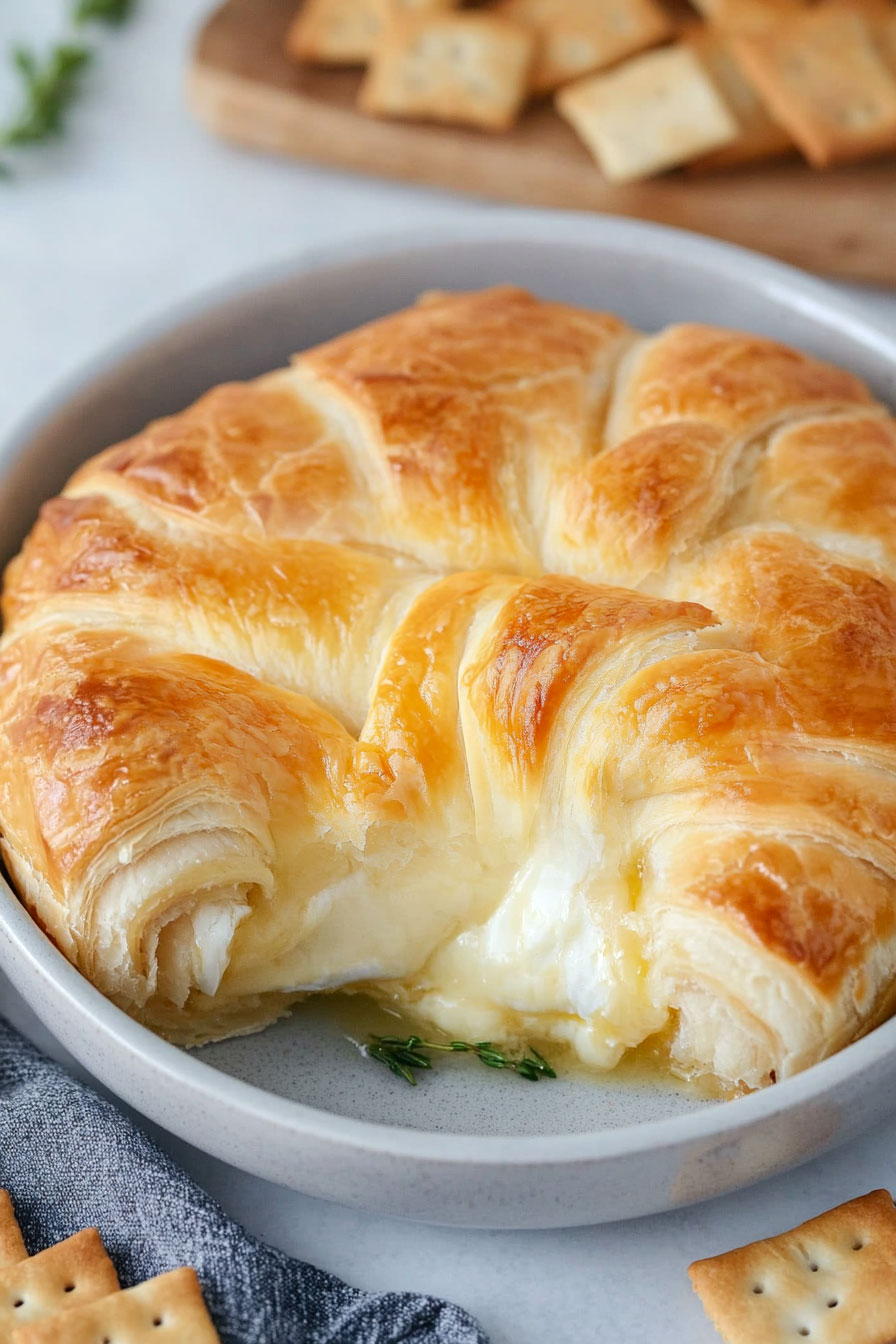 Easy Baked Brie in Crescent Rolls