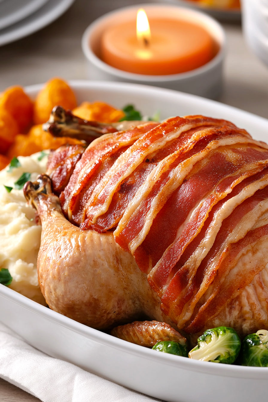 Savory Roast Turkey with Bacon