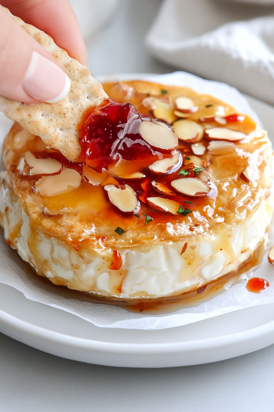 Warm Baked Brie with Jalapeno Jelly