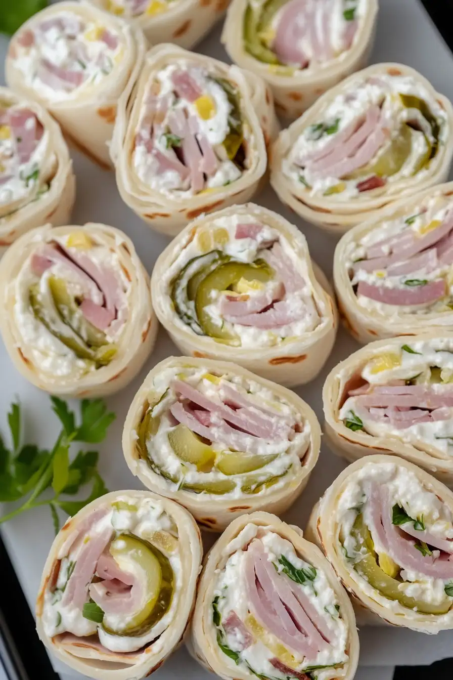 Savory Dill Pickle Tortilla Roll Ups