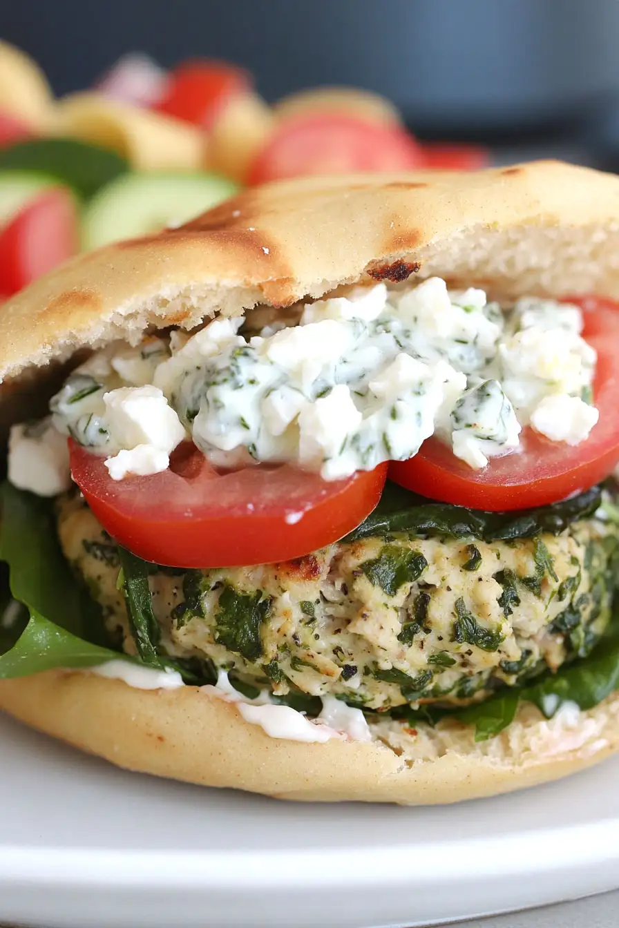 Healthy Spinach Feta Turkey Burgers