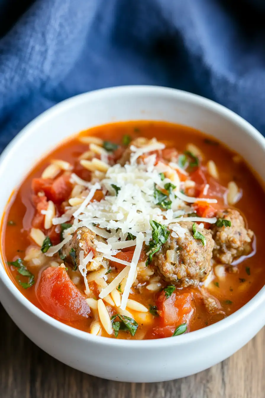 Hearty Italian Sausage Orzo Soup
