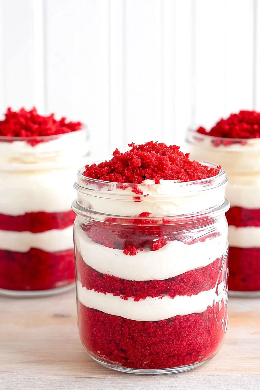 Quick Red Velvet Cake Jars