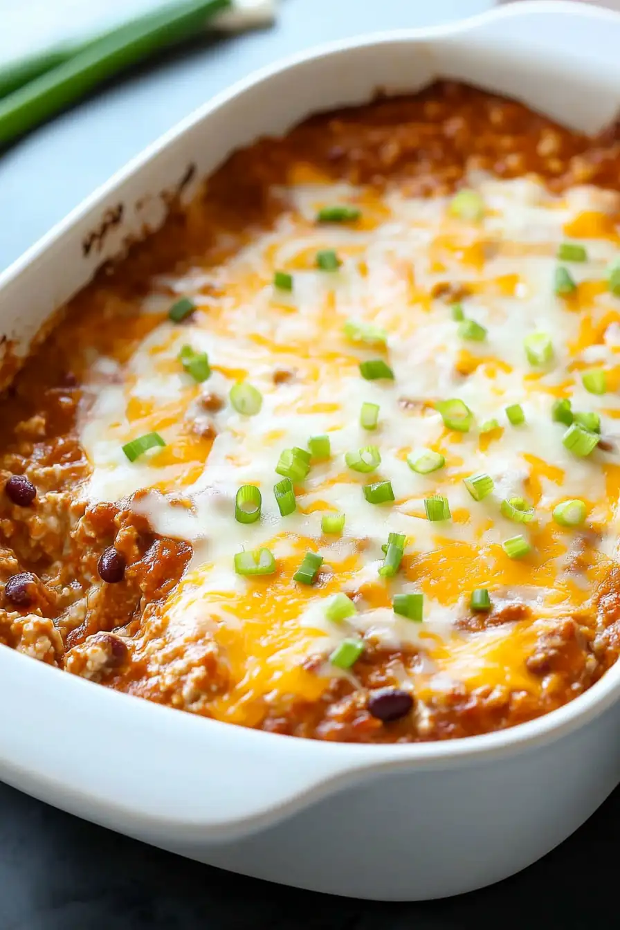 Quick Turkey Chili Cheese Dip
