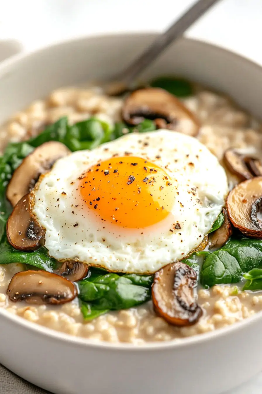 Quick Breakfast Oatmeal with Egg