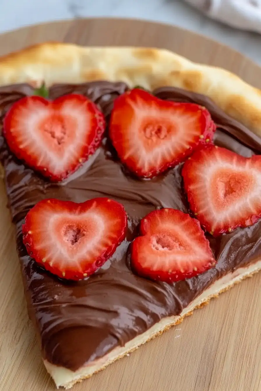 Cute Heart Shaped Nutella Pizza