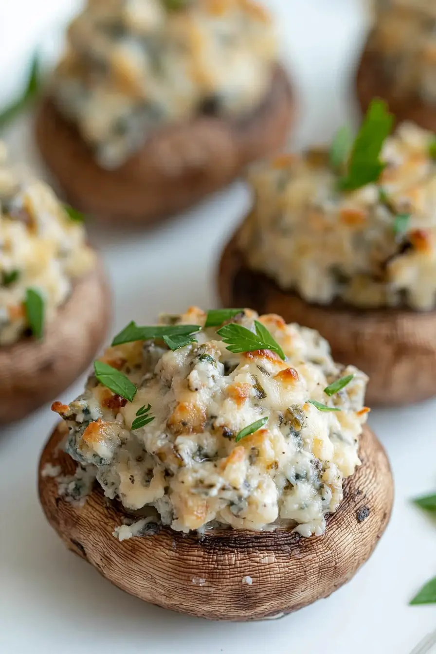 Healthy Blue Cheese Stuffed Mushrooms