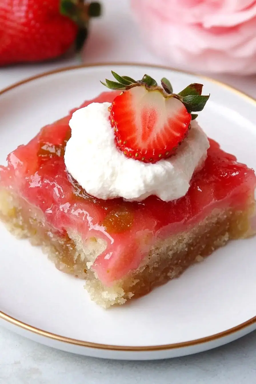 Juicy Rhubarb Upside Down Cake with Jello