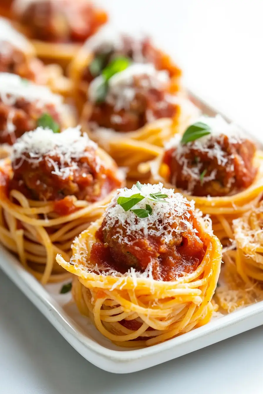 Creative Spaghetti and Meatballs Muffins