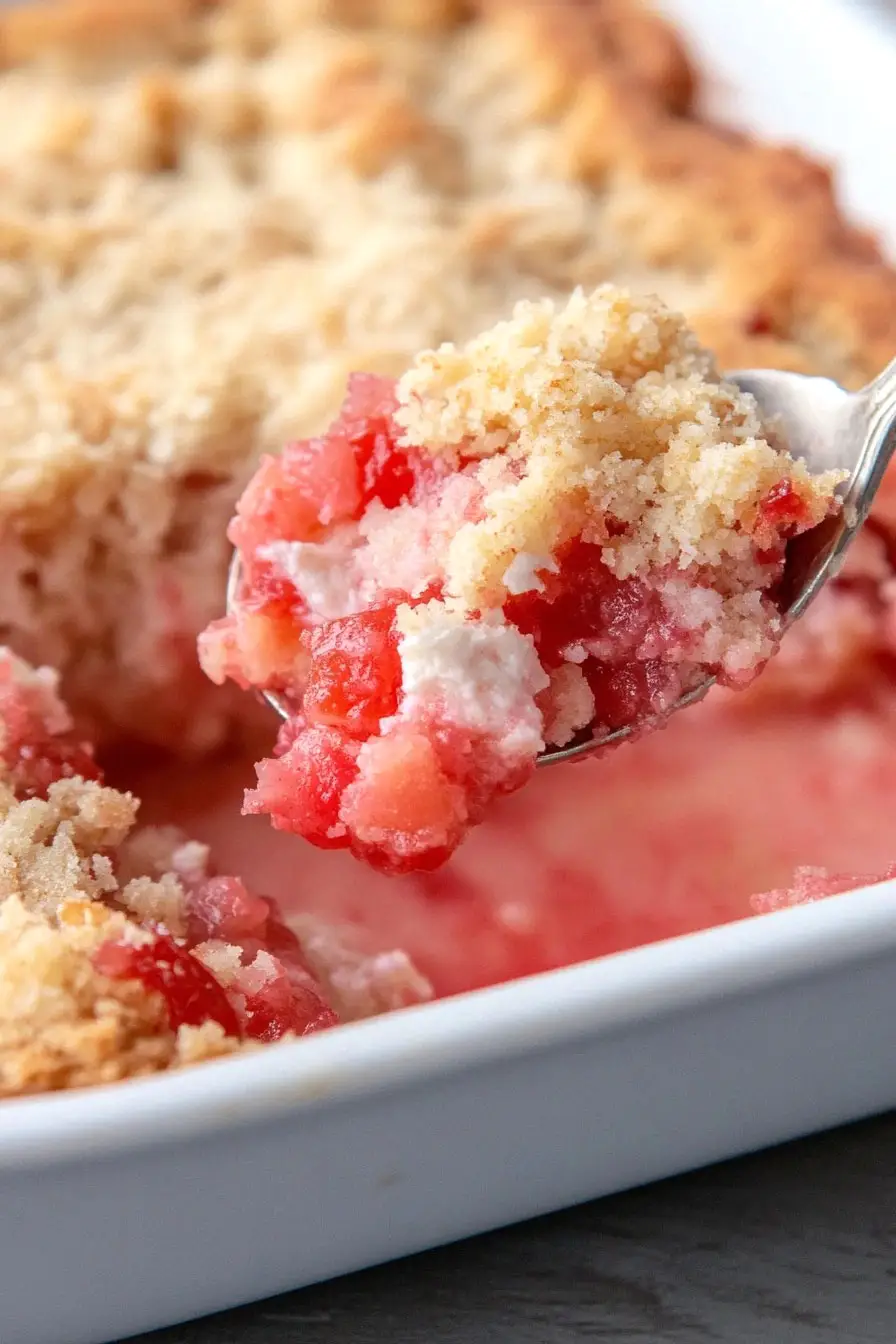 Best Rhubarb Dump Cake with Jello