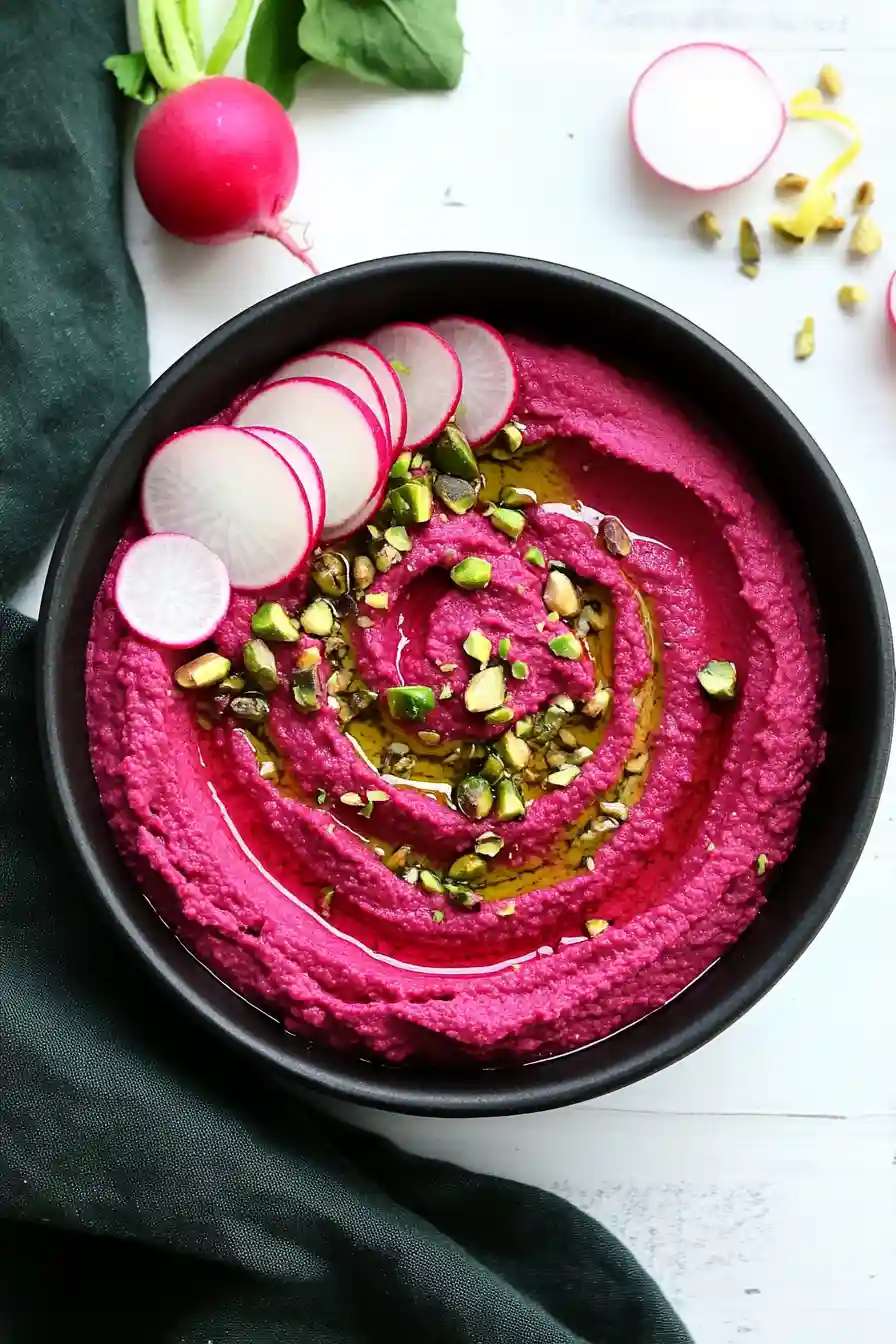 Zesty Lemon Beet Hummus Recipe