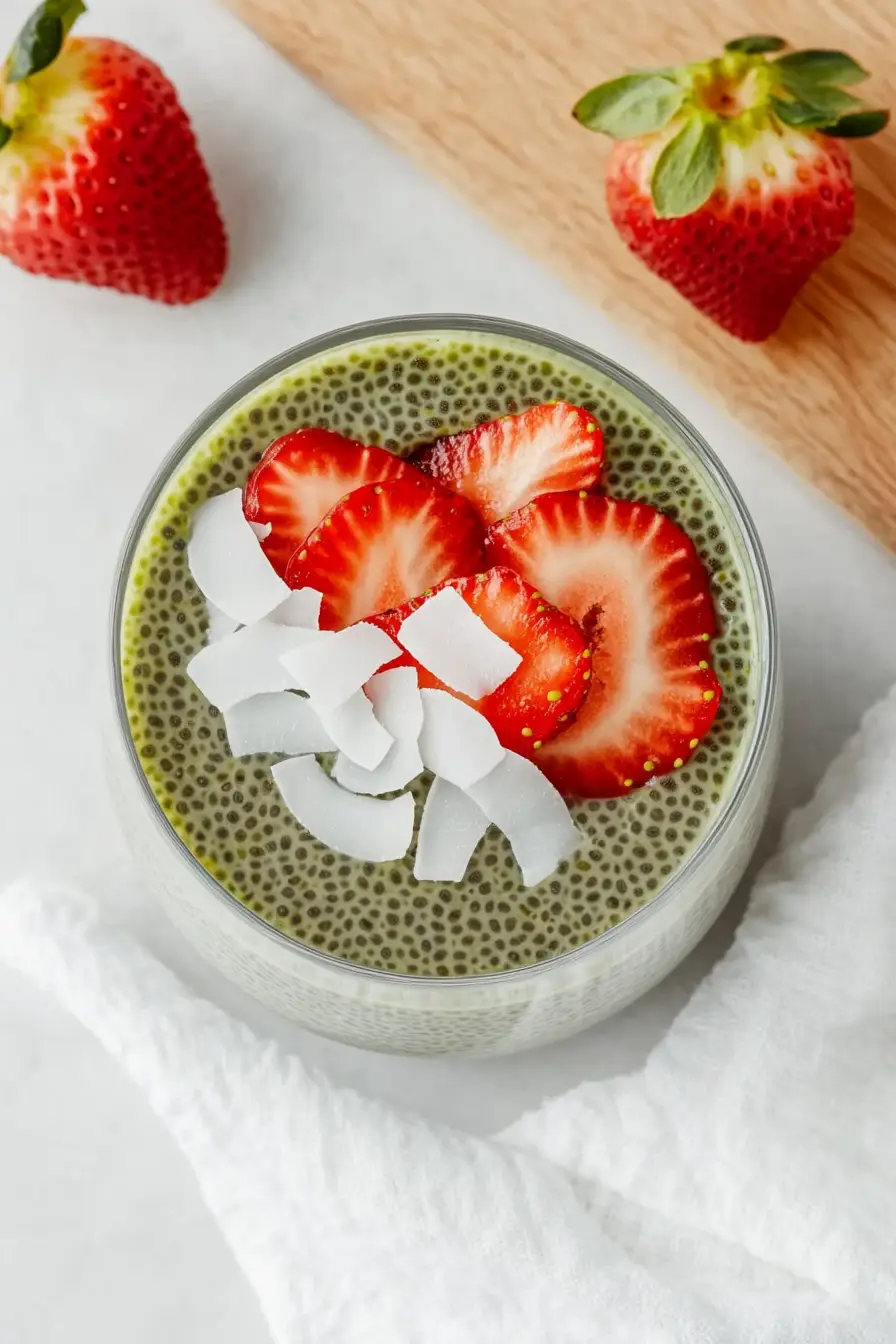 Delicious Matcha Chia Seed Pudding