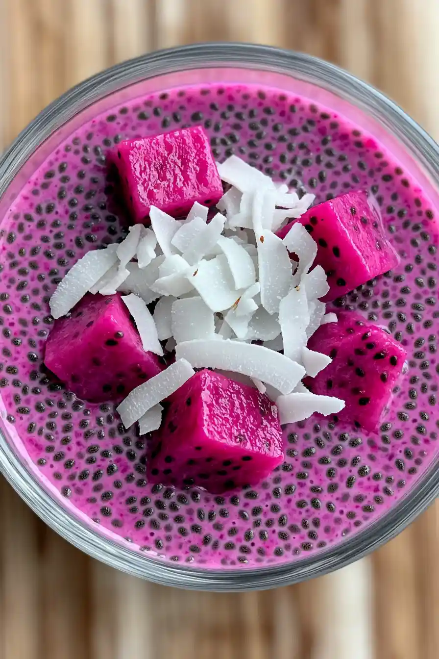 Low Calorie Dragon Fruit Chia Seed Pudding