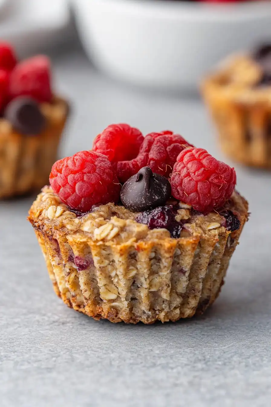 Quick Raspberry Baked Oatmeal Cups