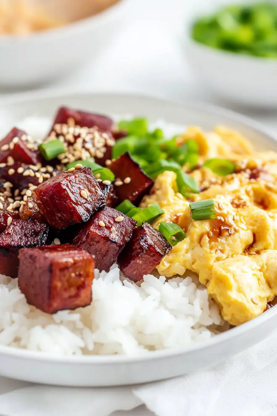 Quick Spam Eggs and Rice Recipe