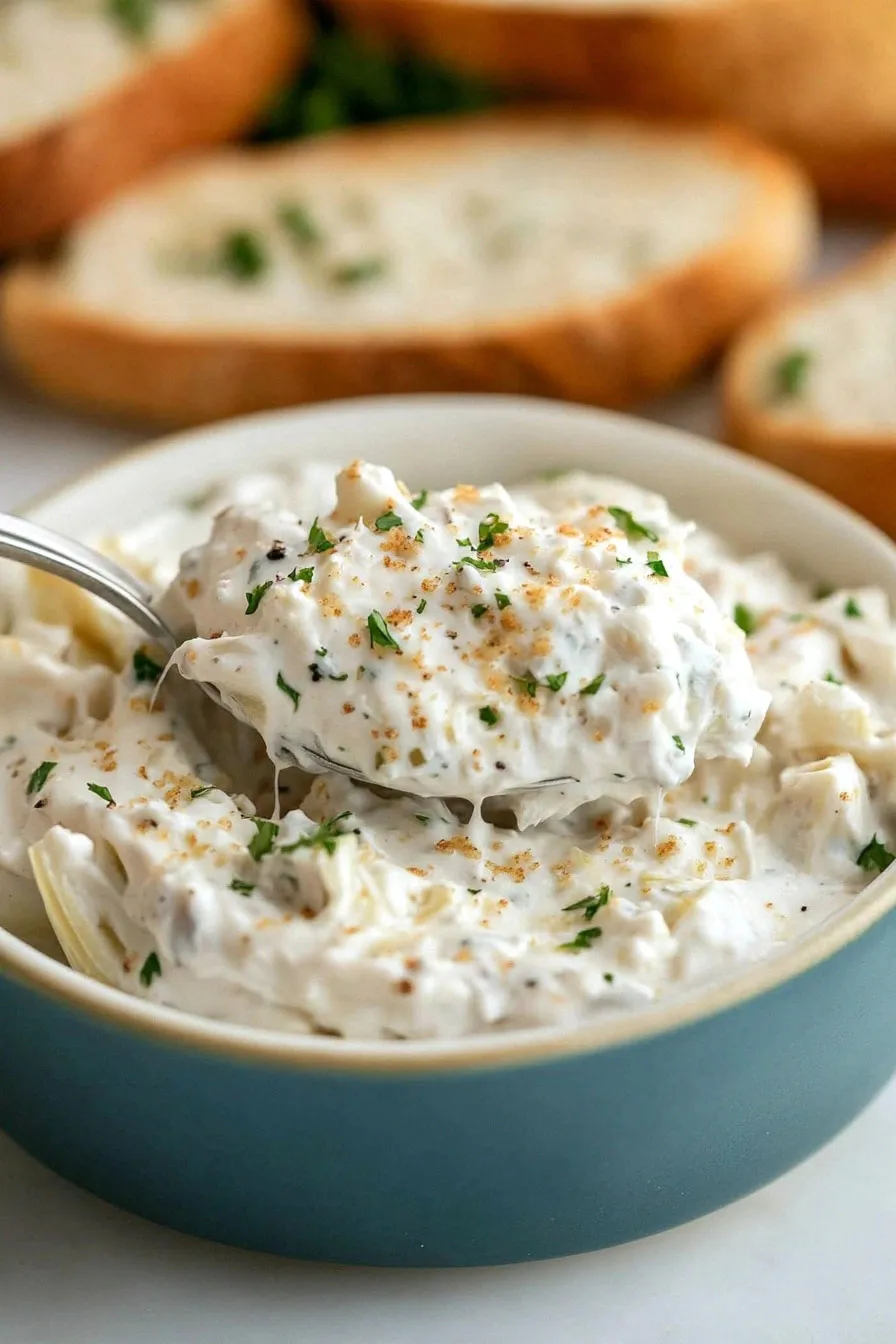 Flavorful Artichoke Mayo Parmesan Dip