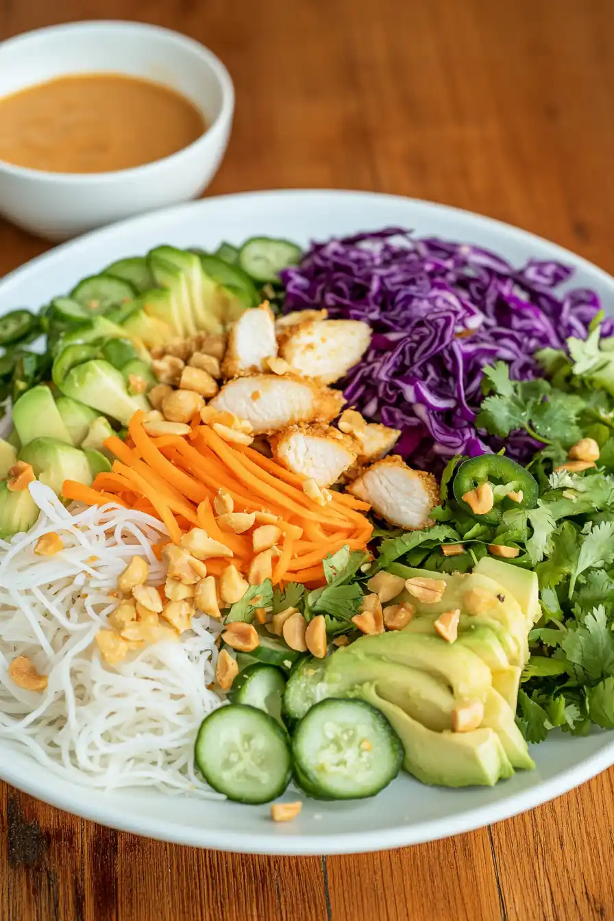 Delicious Chicken Spring Roll Salad