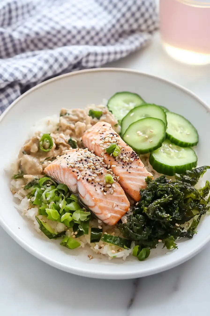 Juicy Rice Cooker Salmon and Rice