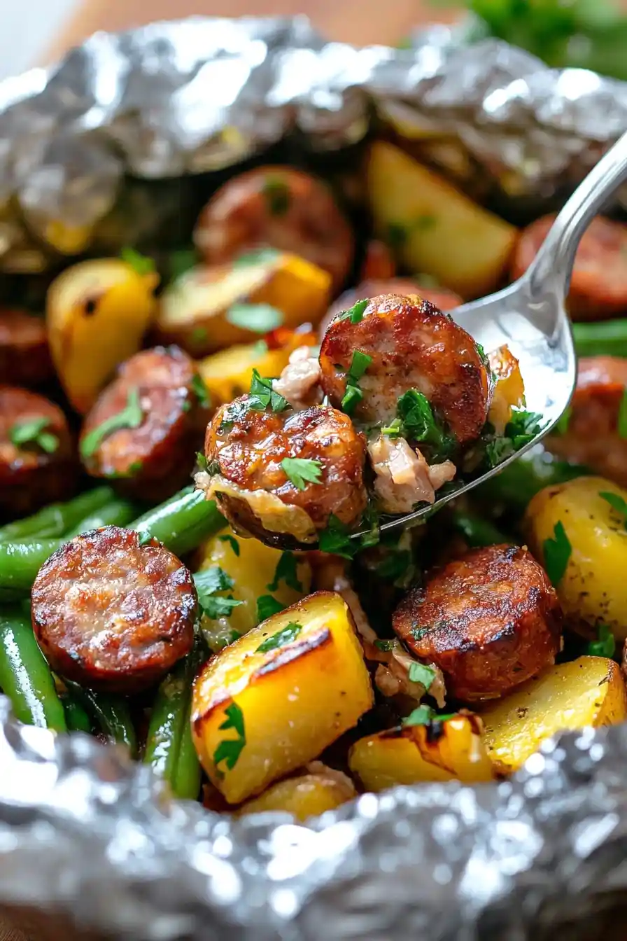 Easy Chicken Sausage Foil Packets