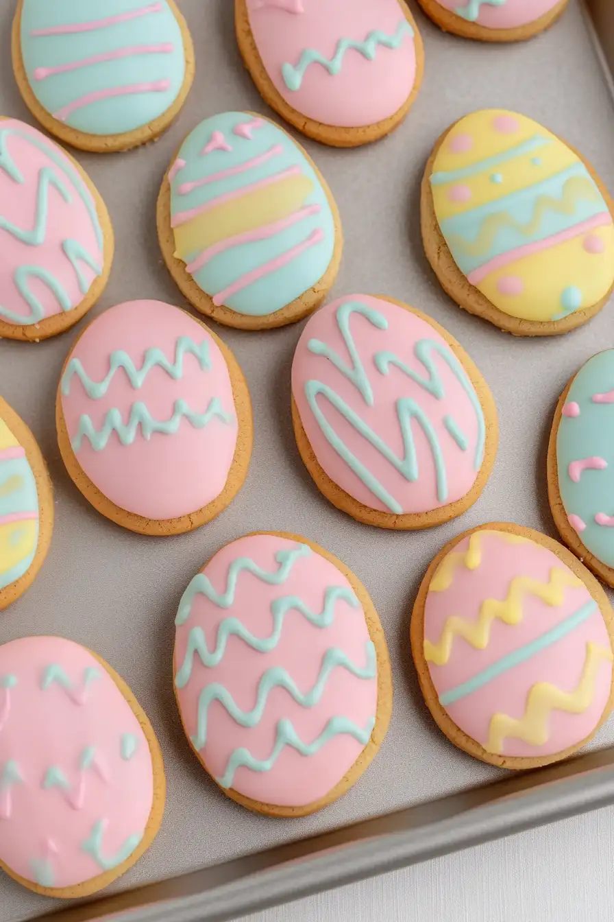 Soft Easter Egg Sugar Cookies with Royal Icing