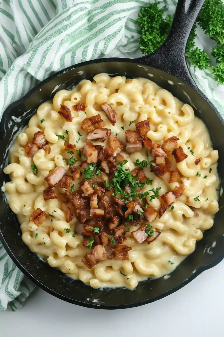 Delicious Pork Belly Mac and Cheese