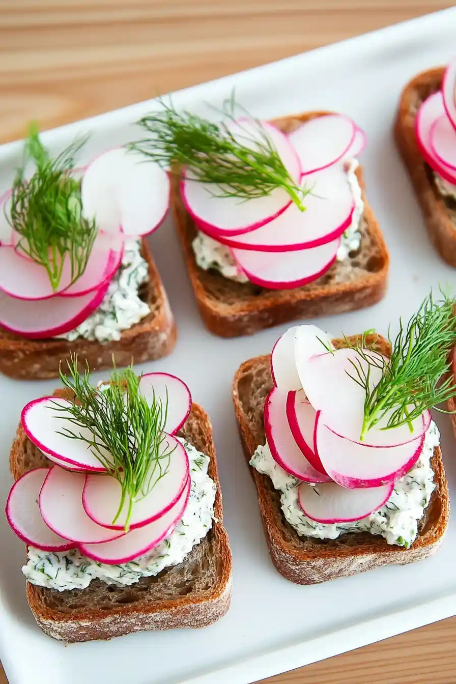 Healthy Radish Tea Sandwiches