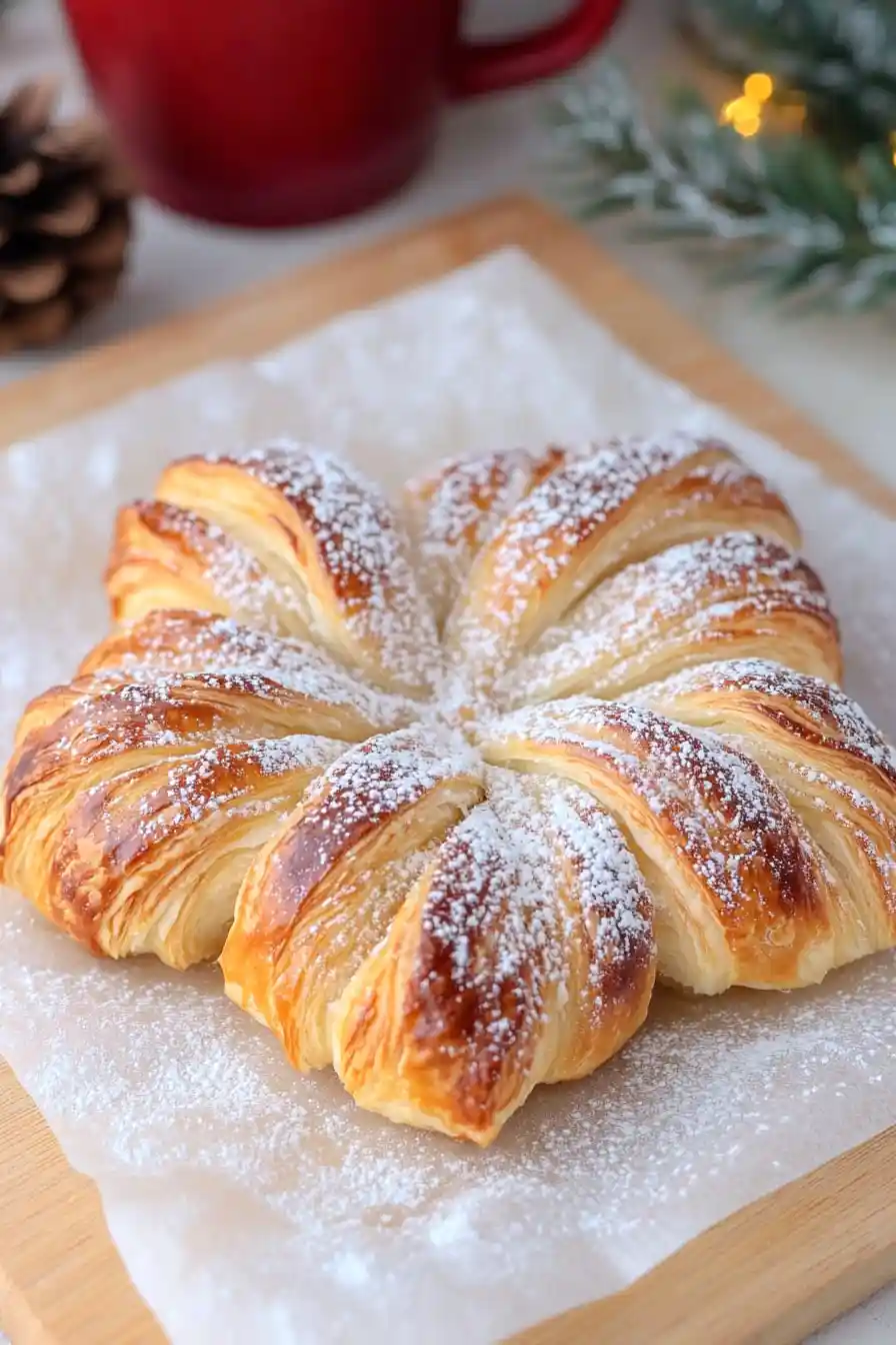 Delicious Puff Pastry Snowflake Appetizer