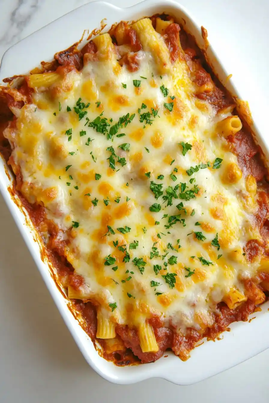 Easy Baked Ziti with Ground Beef and Ricotta
