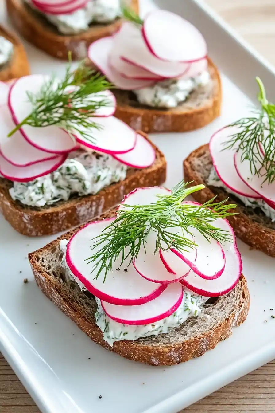 Healthy Radish Tea Sandwiches