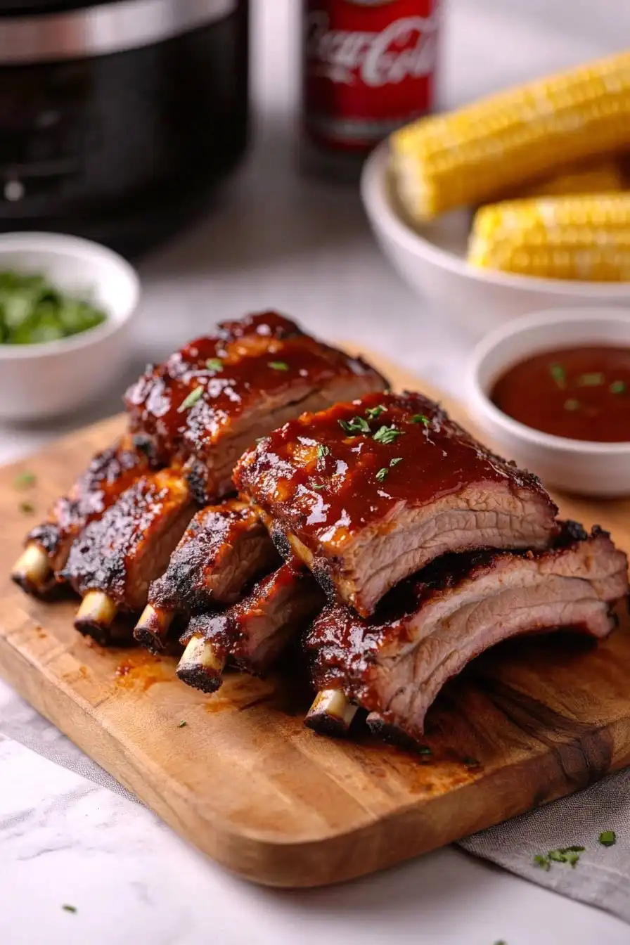 Easy Crock Pot BBQ Ribs with Coke