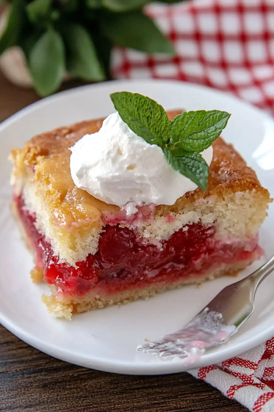 Ultimate Rhubarb Cake with Marshmallows and Jello