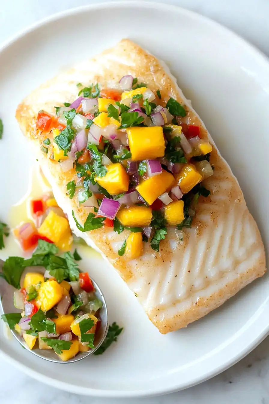 Healthy Halibut with Mango Salsa