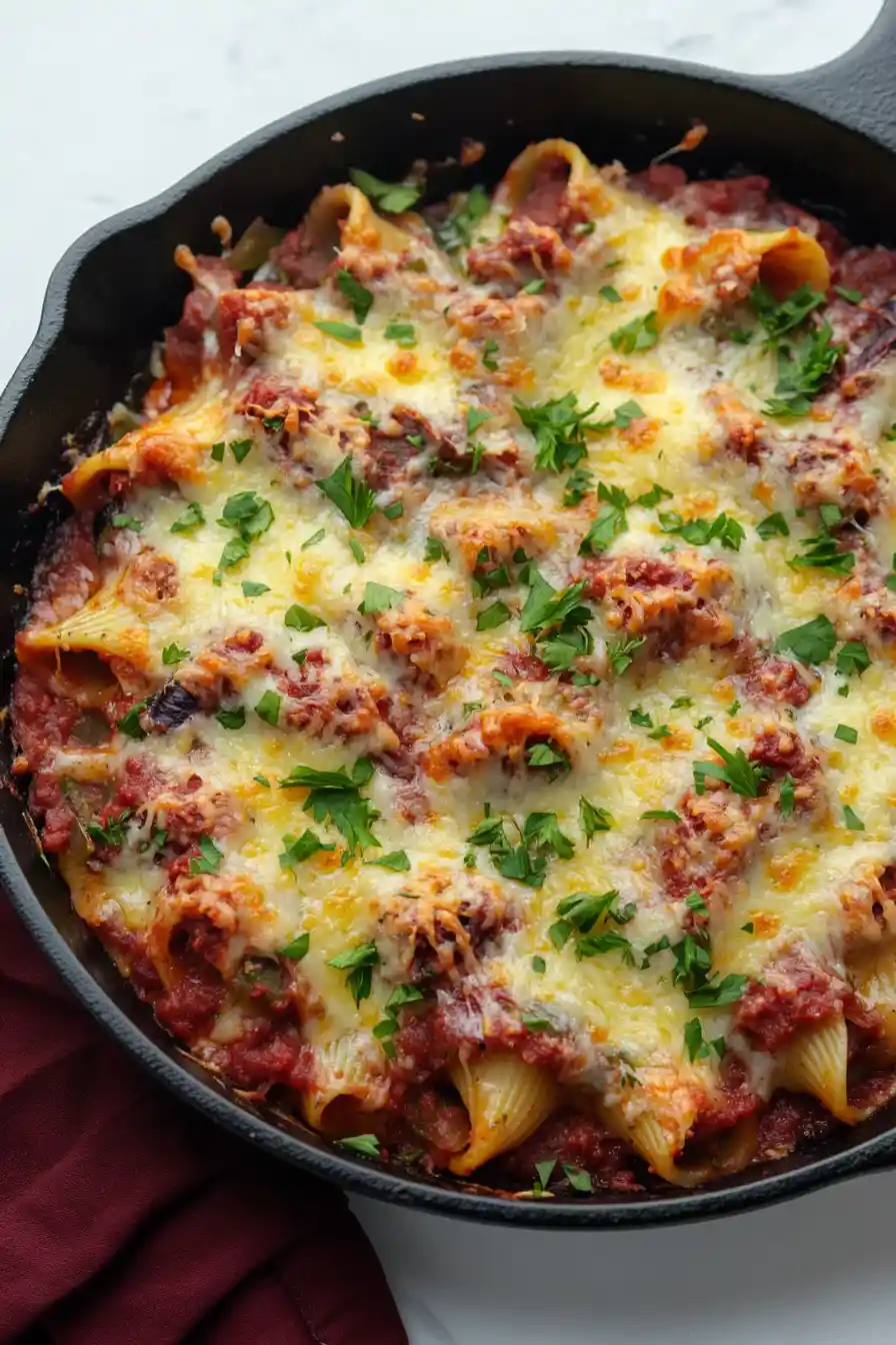 Juicy Eggplant Parmesan Stuffed Shells