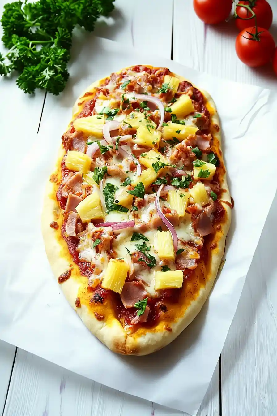 Juicy Ham Flatbread Pizza