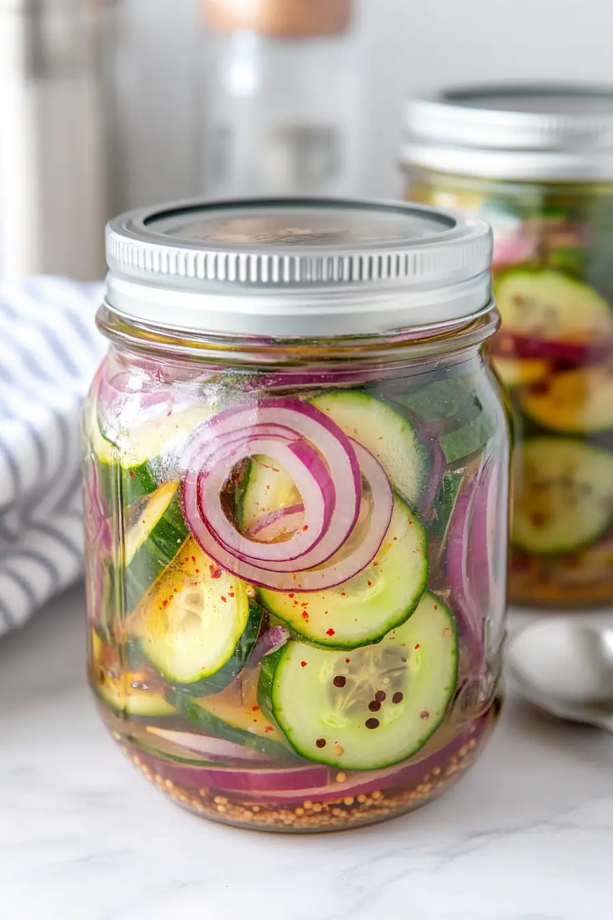 Flavorful Pickled Red Onions and Cucumbers