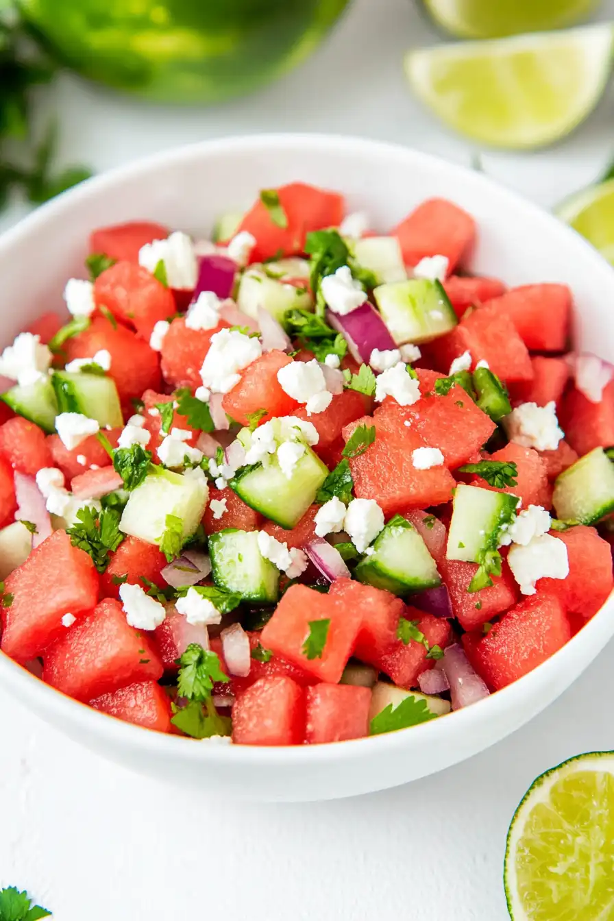 Quick Watermelon Salsa Recipe with Feta