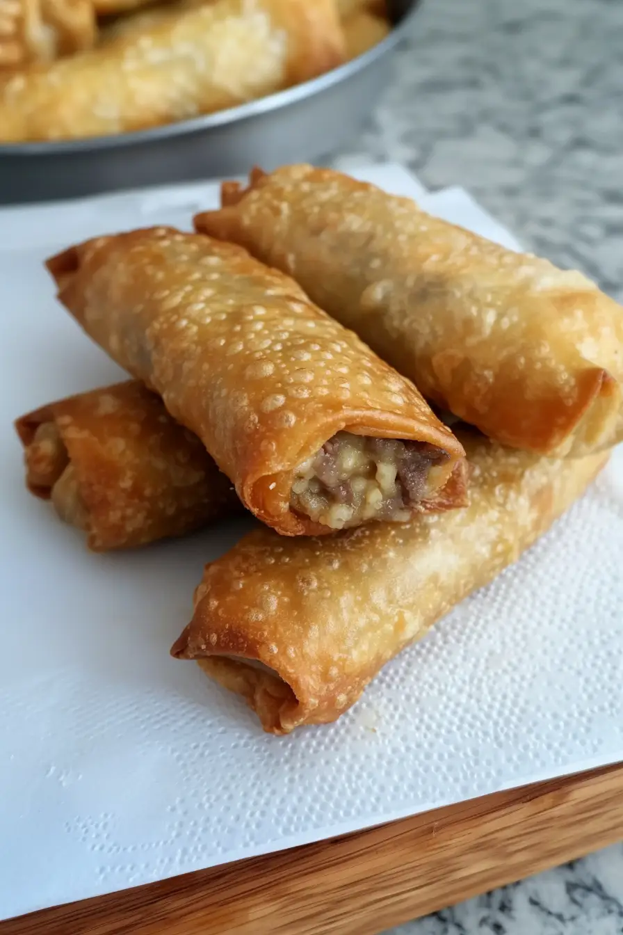 Savory Prime Rib Egg Rolls
