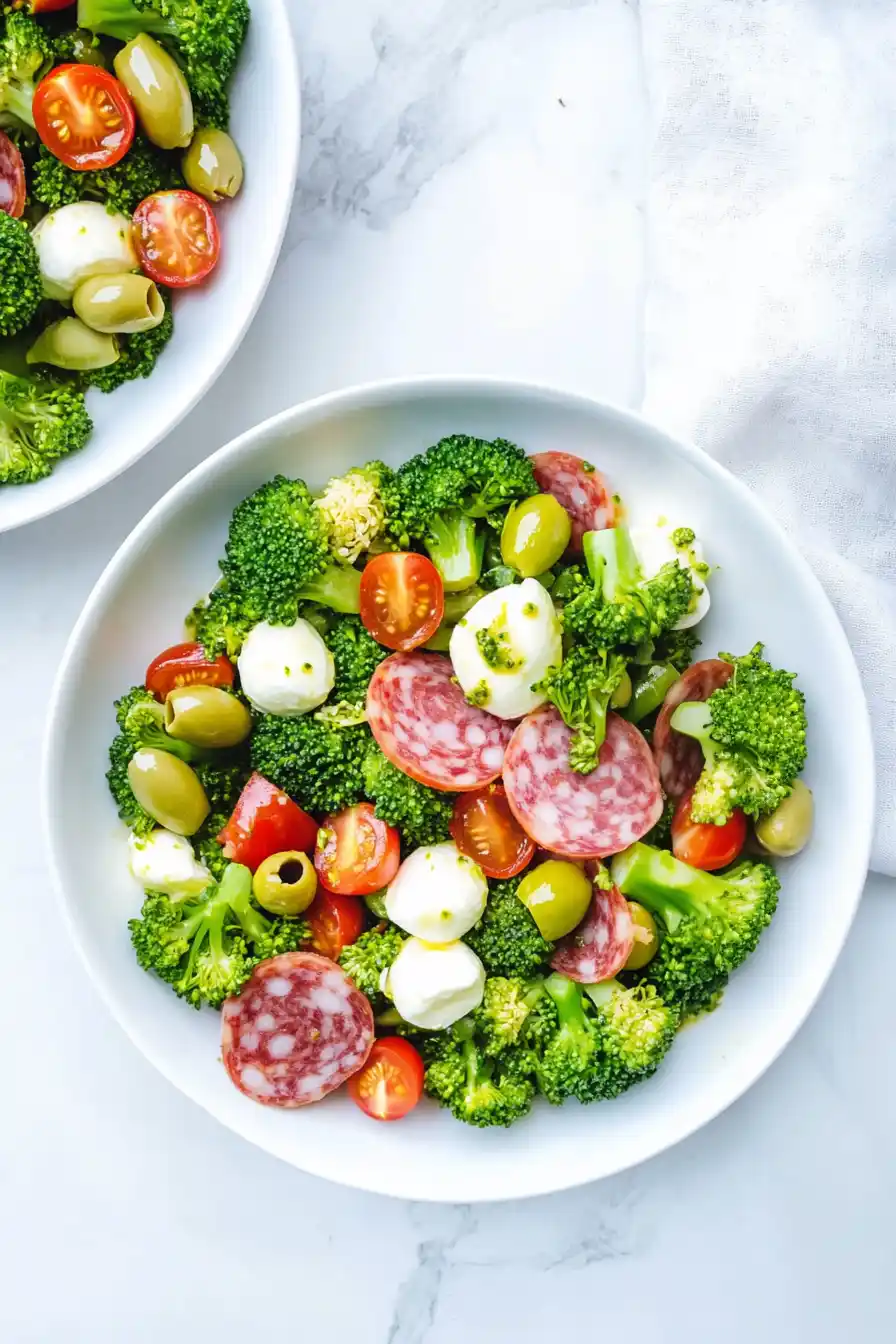 Easy Keto Antipasto Broccoli Salad