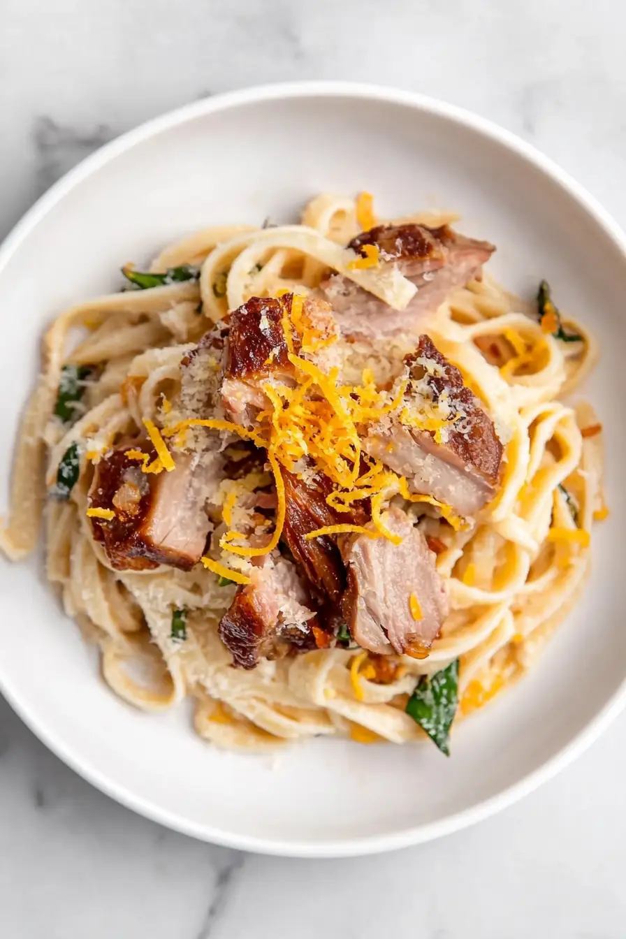 Savory Pasta with Roasted Duck