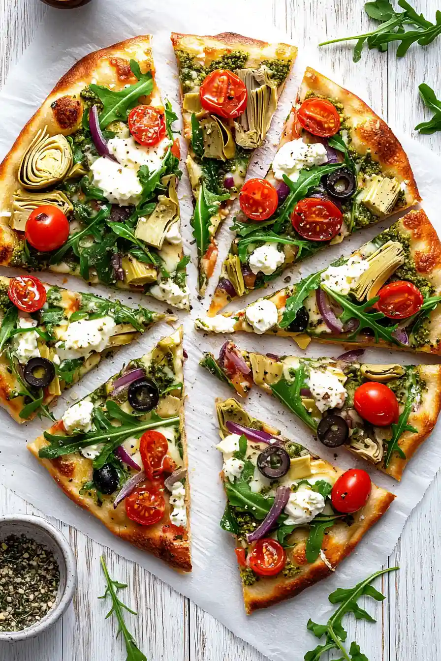 Healthy Greek Flatbread Pizza