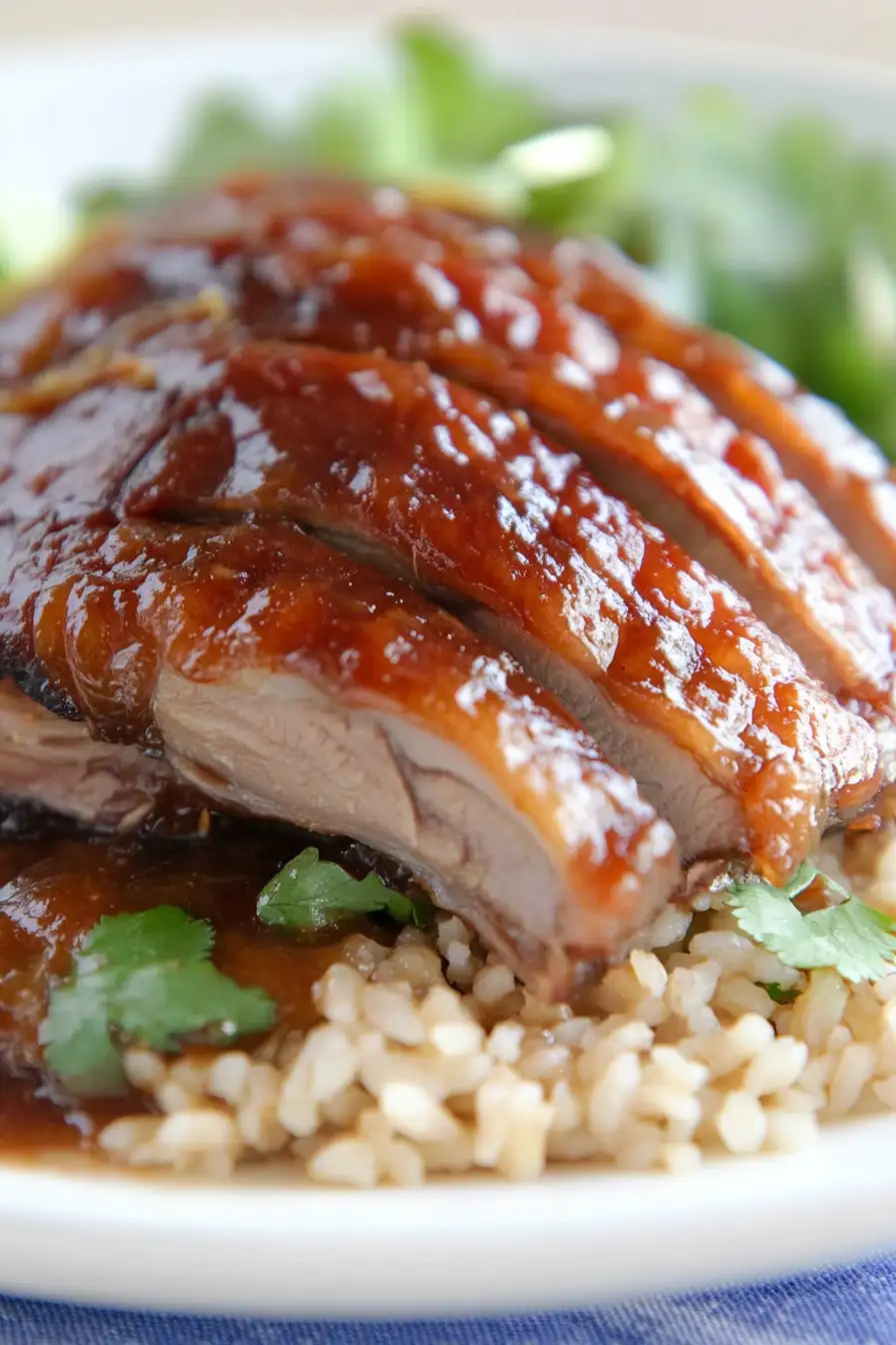 Crispy Roasted Duck with Rice