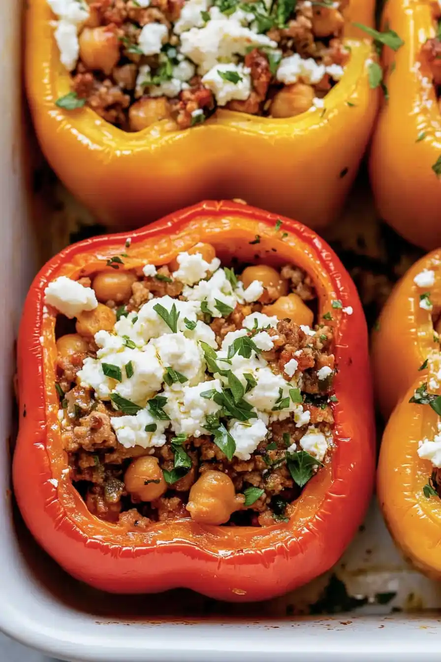 Zesty Feta Stuffed Bell Peppers