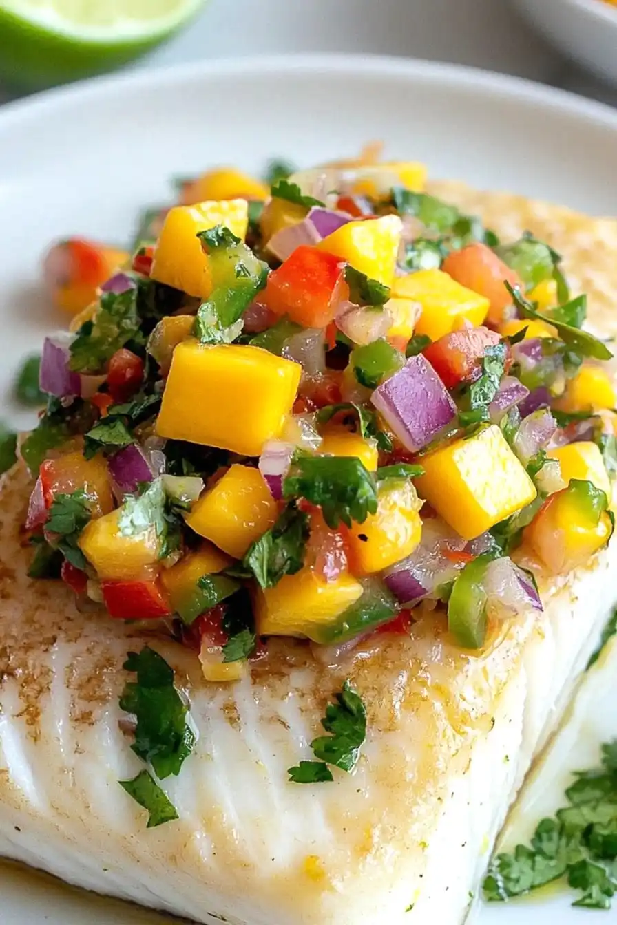 Healthy Halibut with Mango Salsa