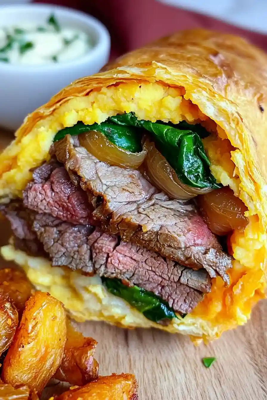 Fluffy Yorkshire Pudding Wrap with Roast Beef